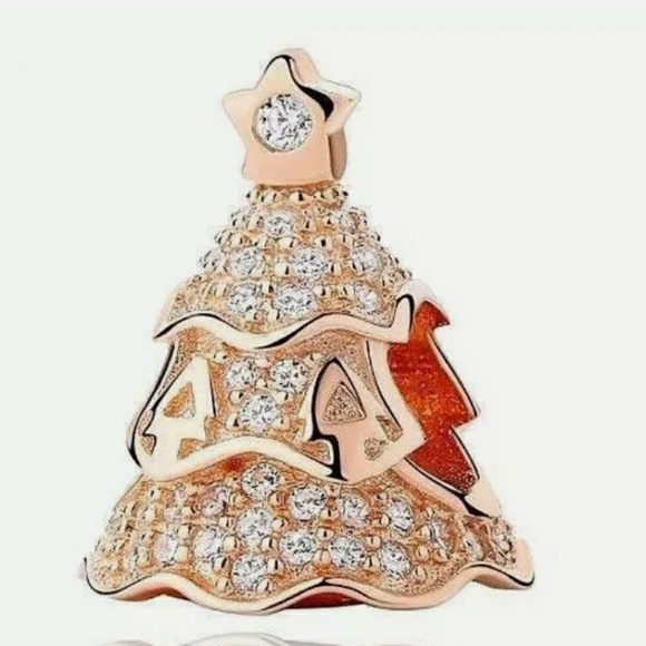 Pandora | Jewelry | Pandora Rose Gold Twinkling Christmas Tree Charm ...